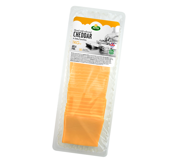 Arla® Pro Arla PRO Mild Coloured Cheddar σε φέτες 1kg | Arla Foods